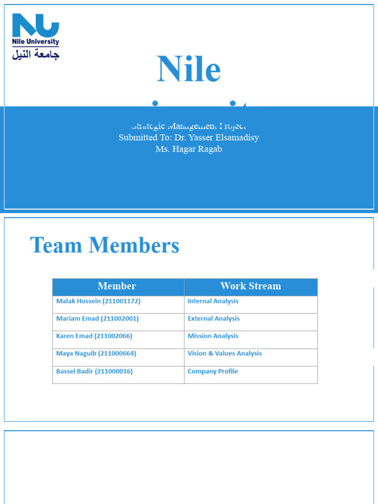 Nile University Strategic Management | PDF | Leadership | Employment