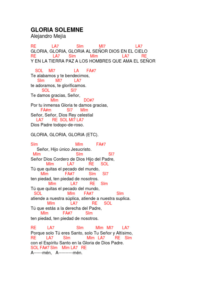 Gloria Solemne | PDF | Religión y espiritualidad
