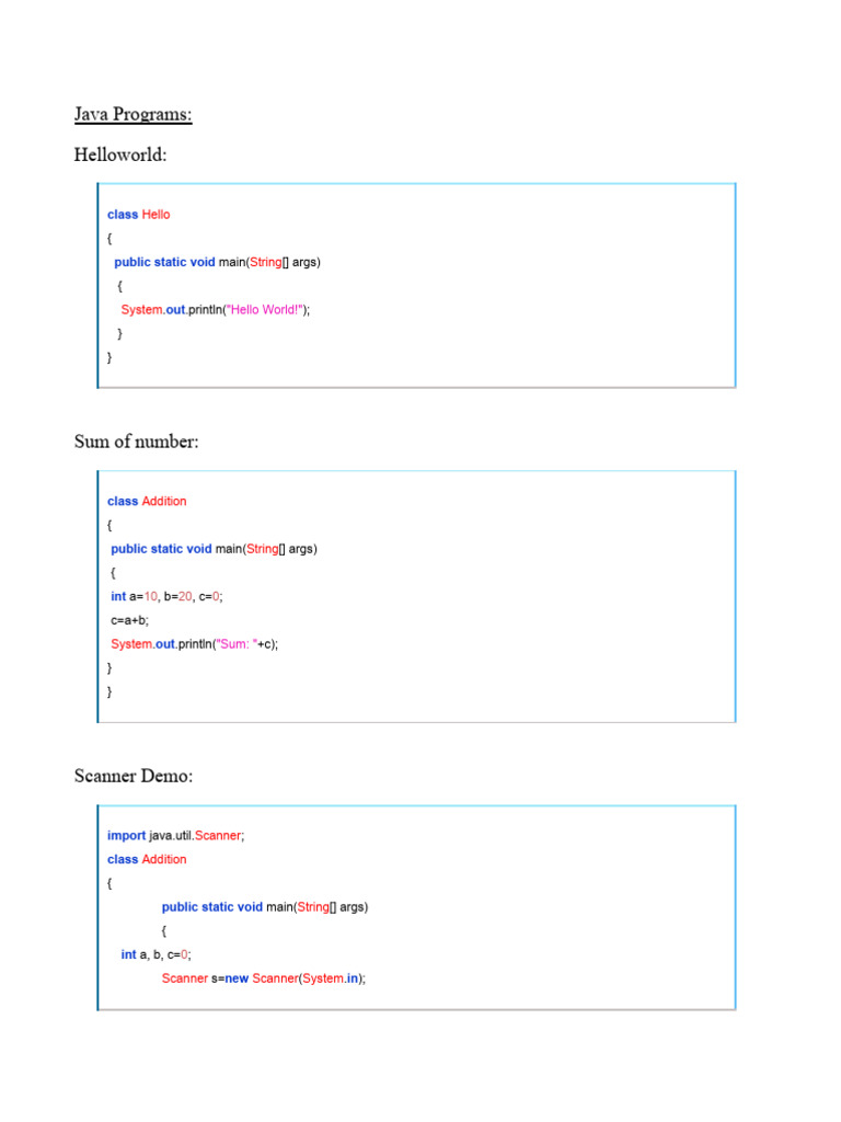 Java Codes | PDF | Computer Engineering | Control Flow Java Codes | PDF | Computer Engineering | Control Flow