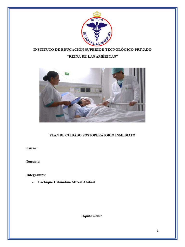 Cuidado Postoperatorio Inmediato Mizeel | PDF | Medicamentos con receta ...