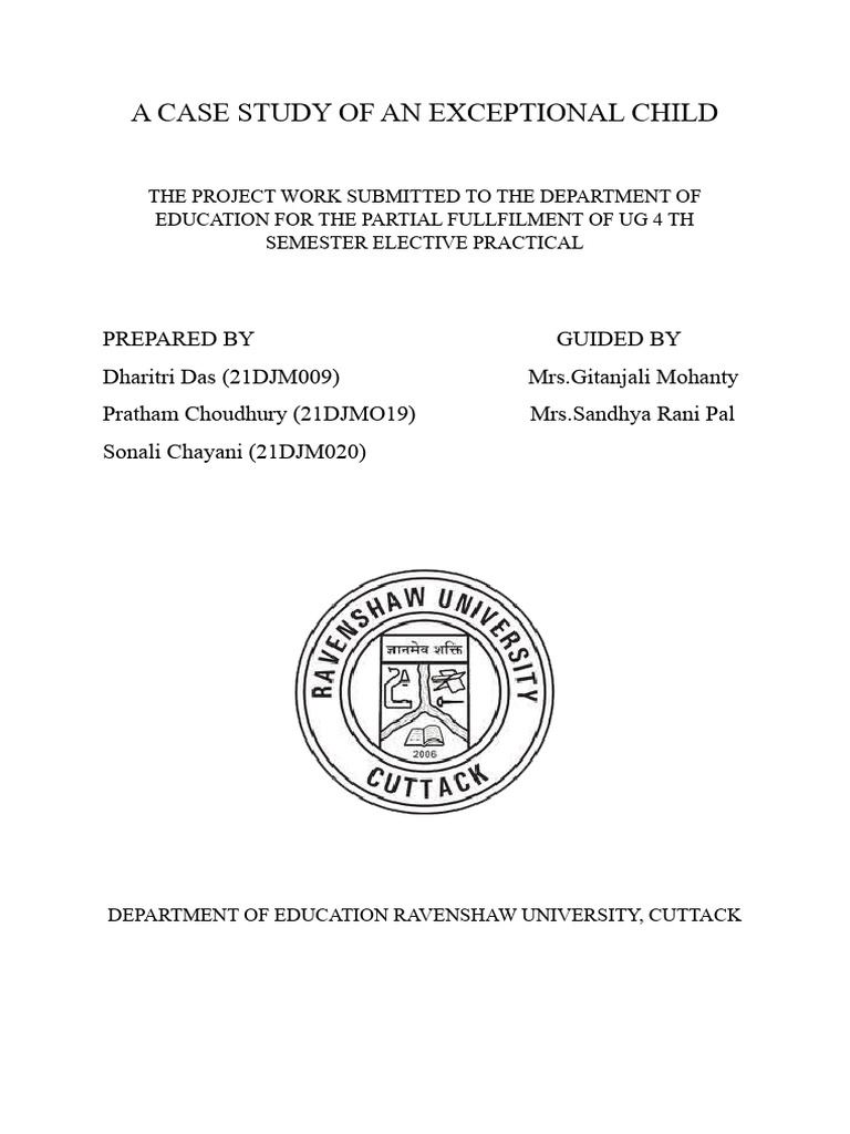 Case Study of an Exceptional Child | PDF | Methodology | Case Study