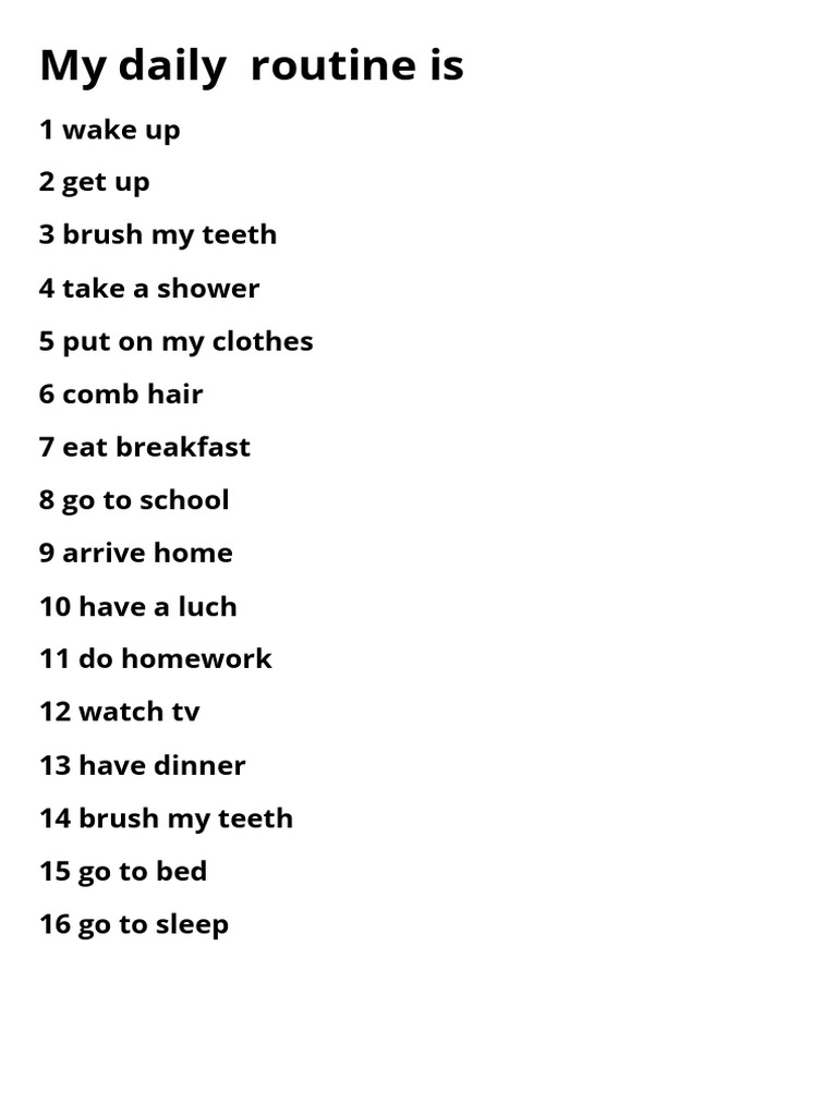 My Daily Routine Is | PDF
