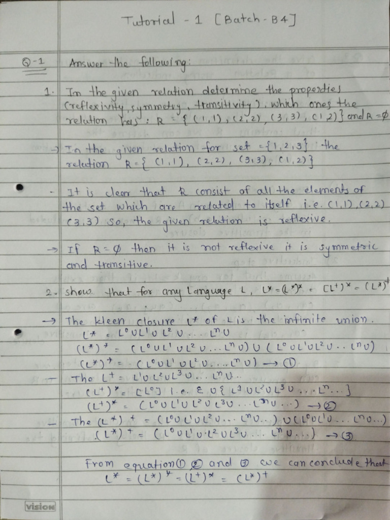 TOC Tut 1 2 3 Batch 4 | PDF