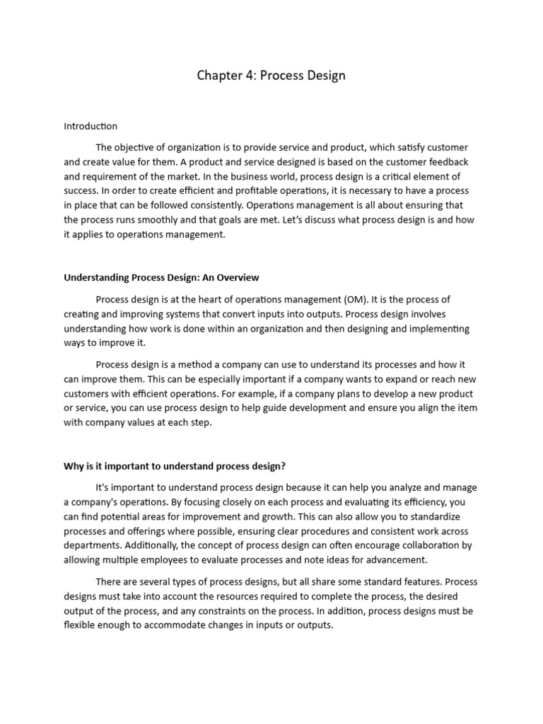 Chapter 4 Process Design | PDF | Audit | Business