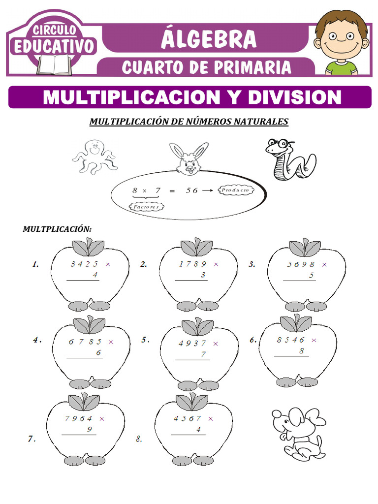Multiplicacion y Division para Cuarto de Primaria | PDF