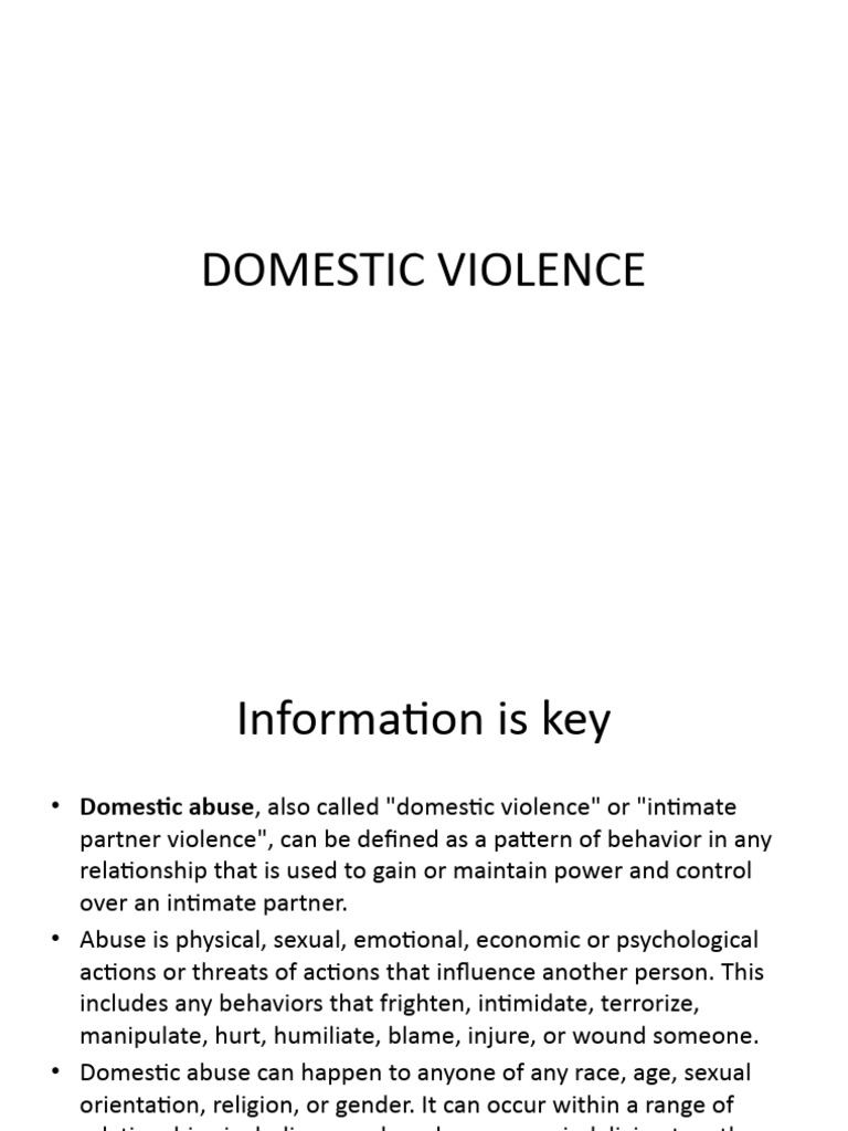 DOMESTIC VIOLENCE - Training | PDF | Domestic Violence | Violence