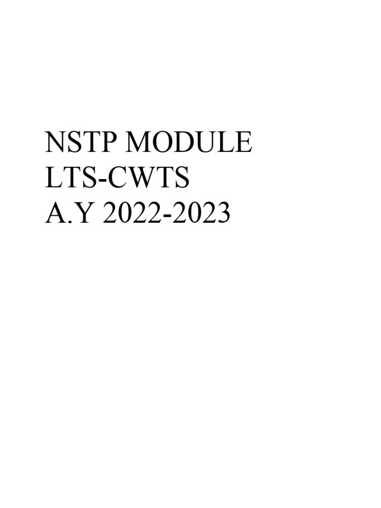 NSTP Module 2022 2023 | PDF | Citizenship | Civic Engagement
