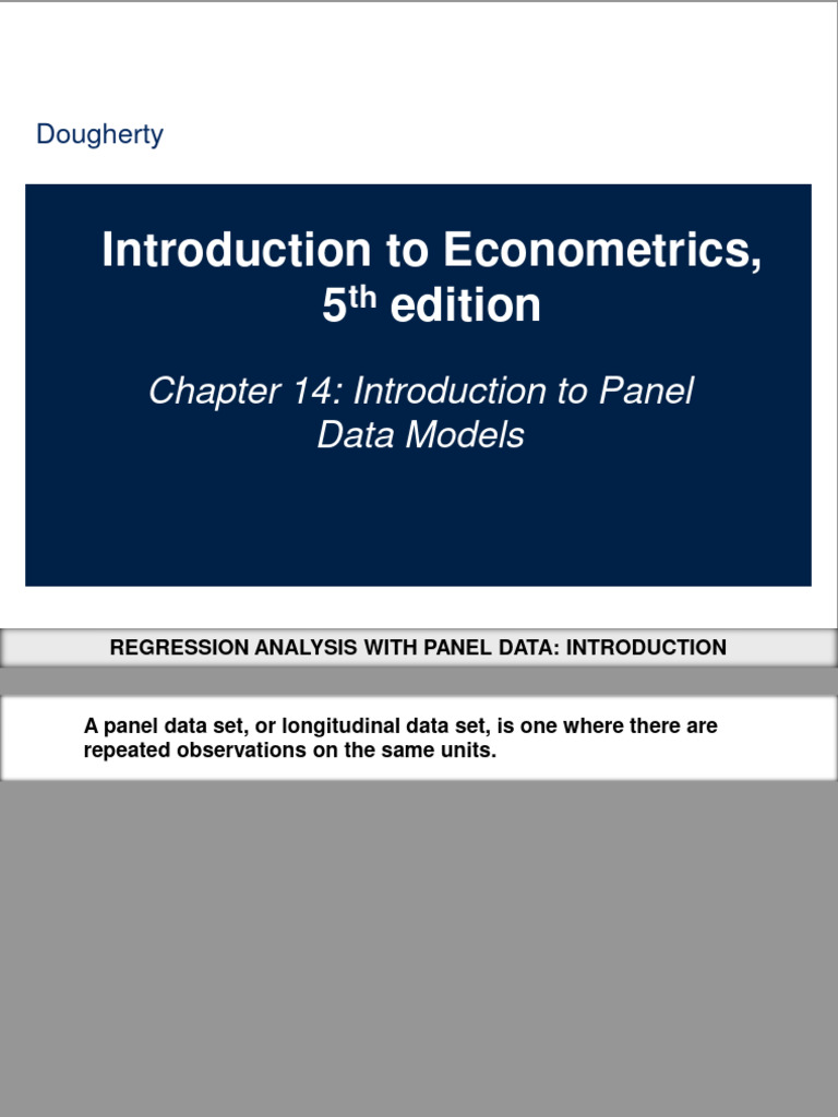 Chapter14 Panel Data Models Pdf Fixed Effects Model Ordinary Least Squares