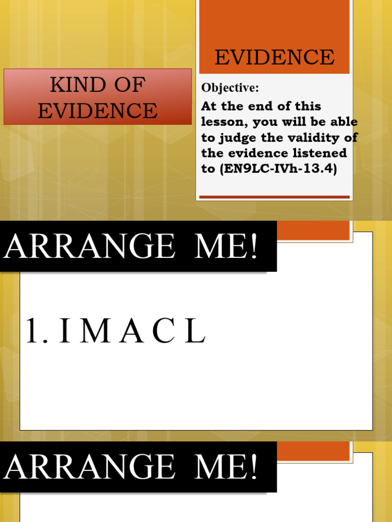 Kind of Evidence | PDF | Evidence | Argument