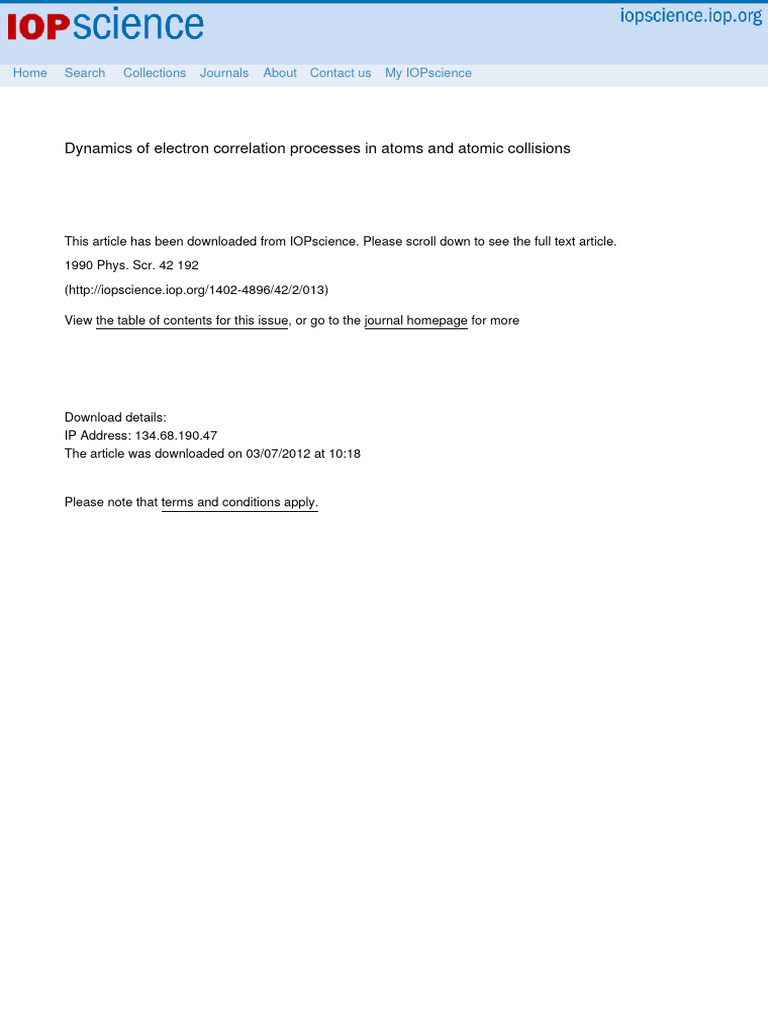 Electron Correlation In Atomic Collisions Pdf Atomic Orbital Electron