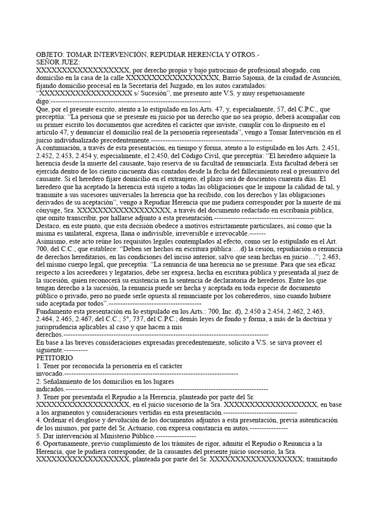 Repudiar Herencia Pdf Herencia Justicia