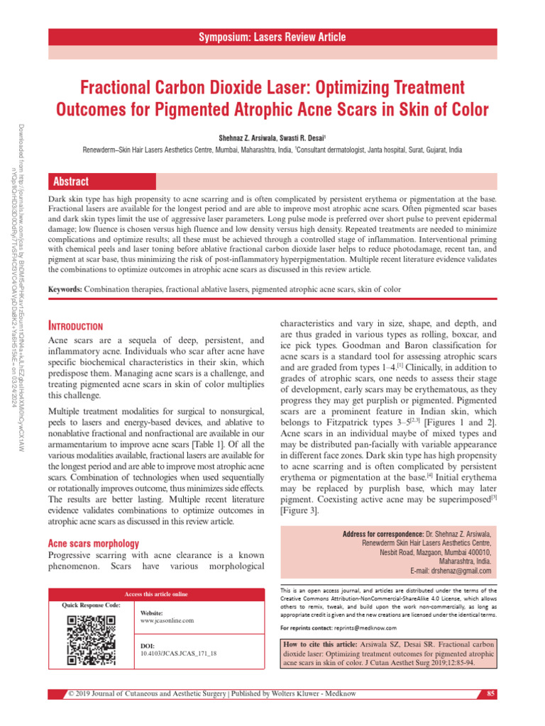 Fractional Carbon Dioxide Laser Optimizing3 Download Free Pdf Scar Skin 