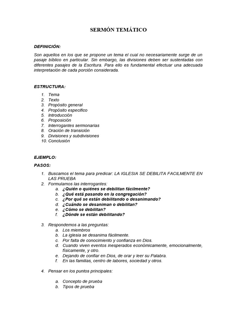 Sermón Temático | PDF | Sermón