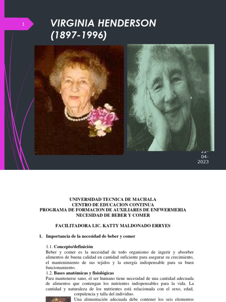Virginia Henderson 14 Necesidades 1 | PDF | Alimentos | Respiración