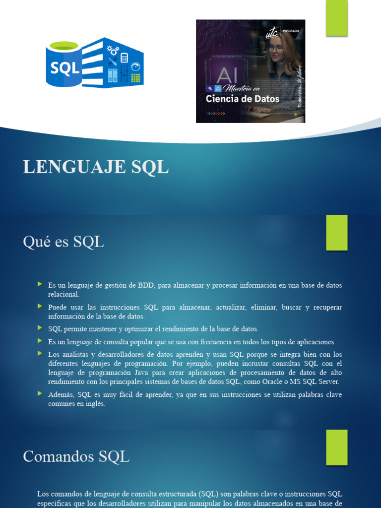 Introducción a SQL y sus Comandos | PDF | SQL | Bases de datos