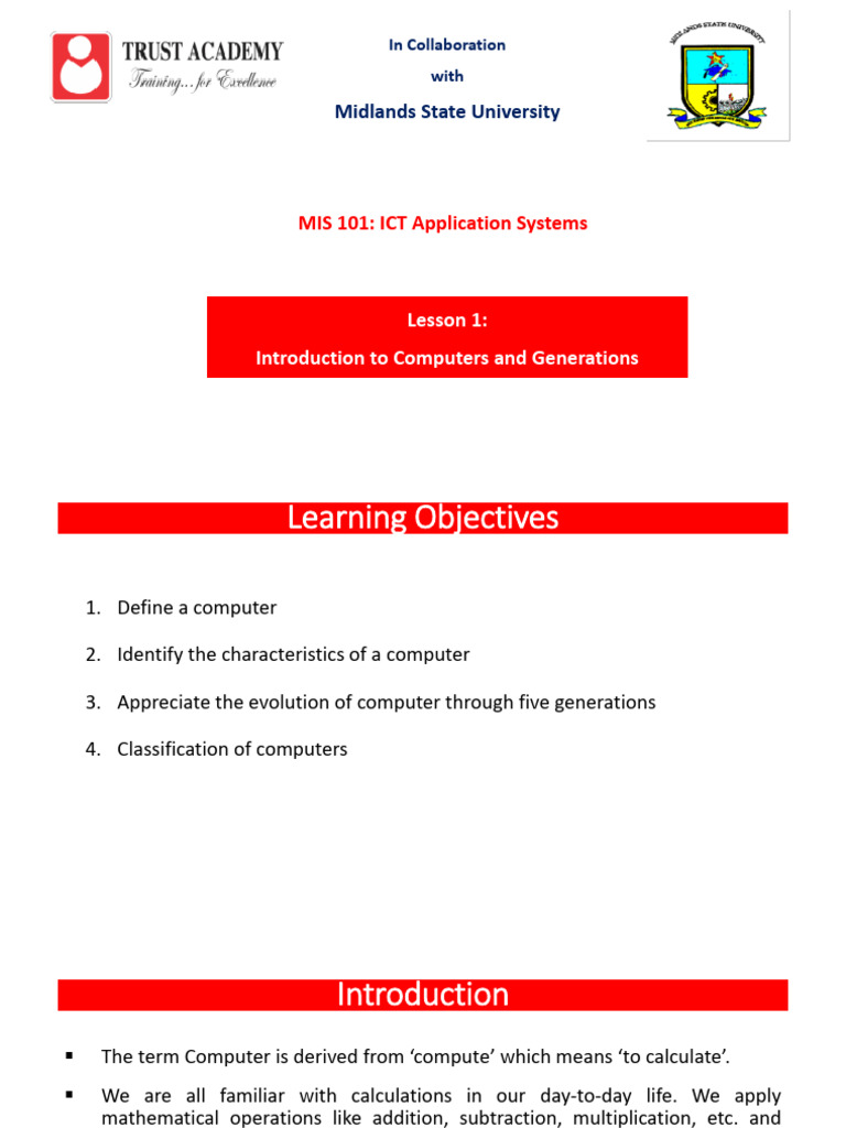 Lesson 1 Introduction To Computers Pdf Integrated Circuit Laptop 