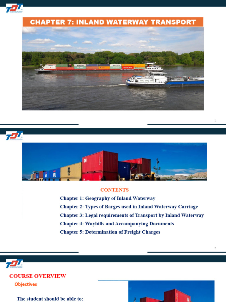 Elearning-Chapter 7-Inland Waterway Transport | PDF | Cargo | Bill Of Lading