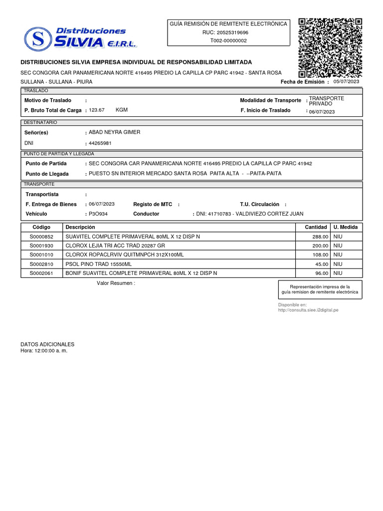 Guias de Remision 05-07-2023 | PDF Guias de Remision 05-07-2023 | PDF