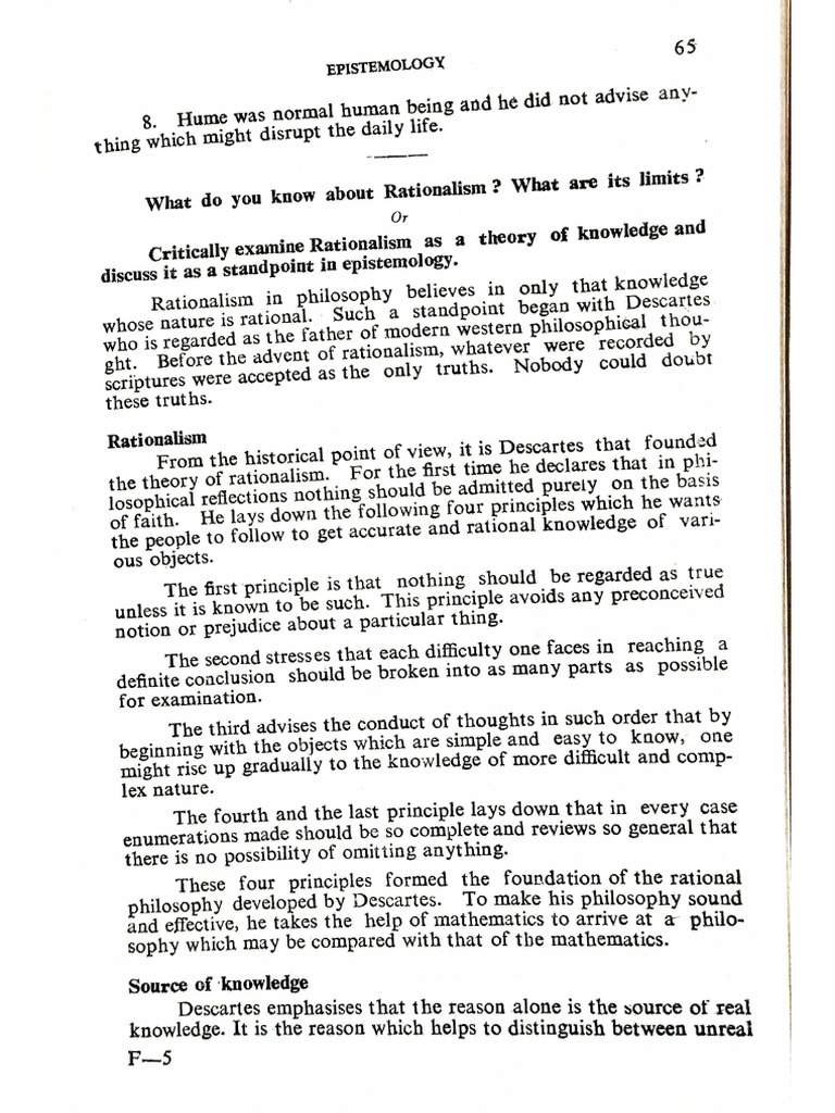 Philosophy Rationalism | PDF