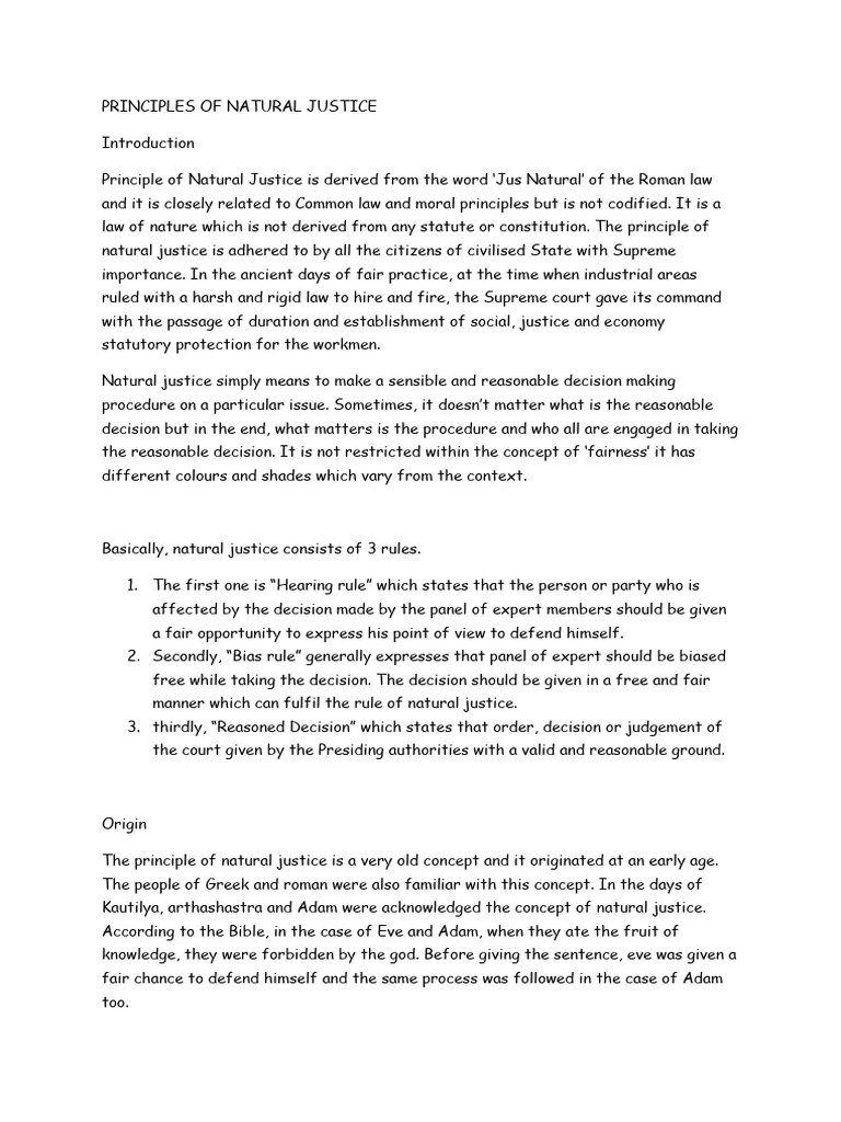 Principles of Natural Justice | PDF | Justice | Crime & Violence Principles of Natural Justice | PDF | Justice | Crime & Violence