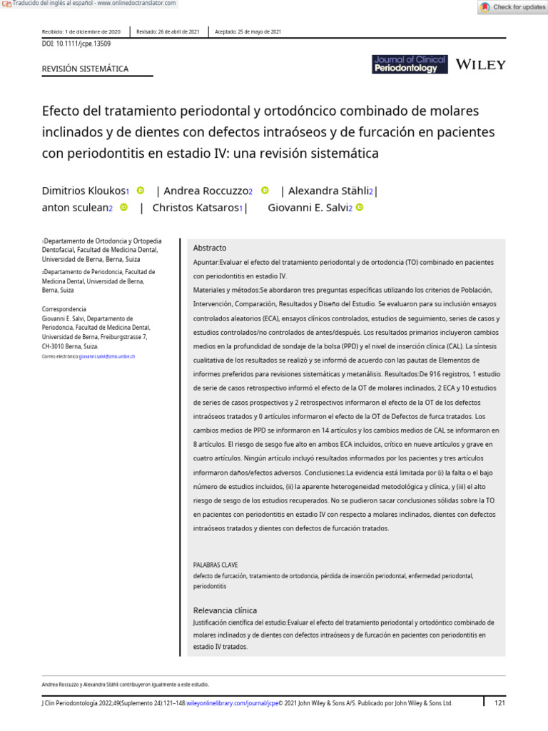 J Clinic Periodontology - 2021 - Kloukos - Effect of Combined ...