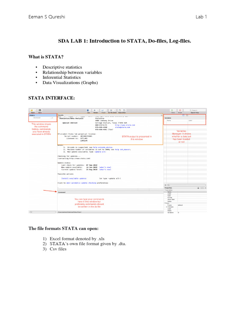 Sda Lab 1 Pdf Microsoft Excel Statistics