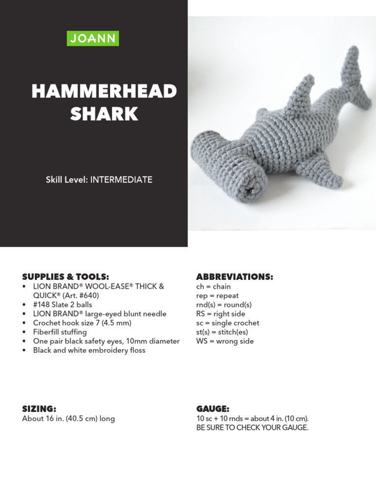Shark | PDF | Crochet | Textiles