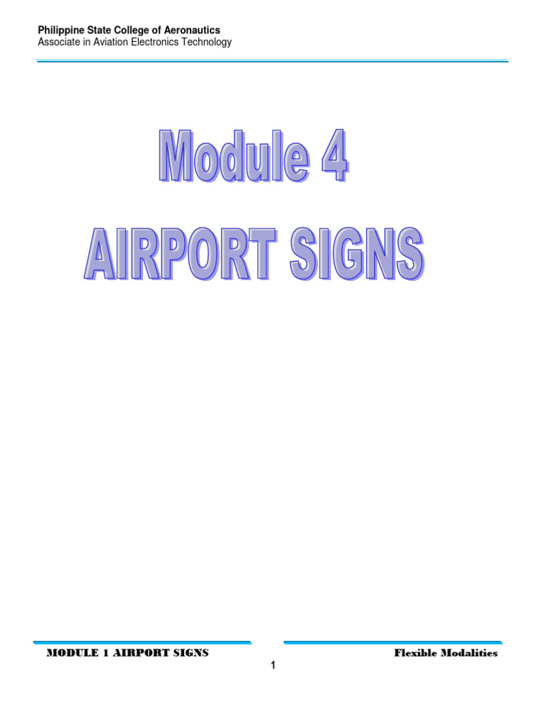 AVT 2217 Module 4 Airport Signs | PDF | Runway | Airport