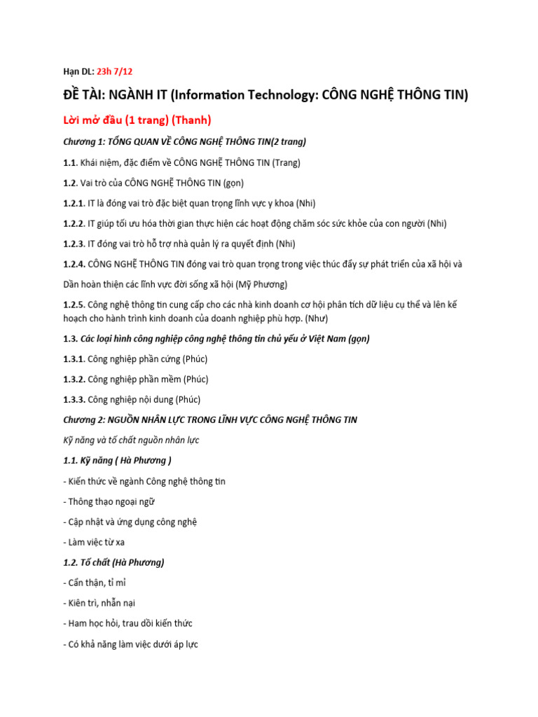 Ngành công nghệ thông tin | PDF