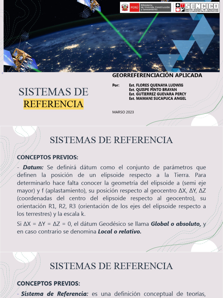 GRUPO 01 - Sistemas de Referencia | PDF | Sistema coordinado | Latitud
