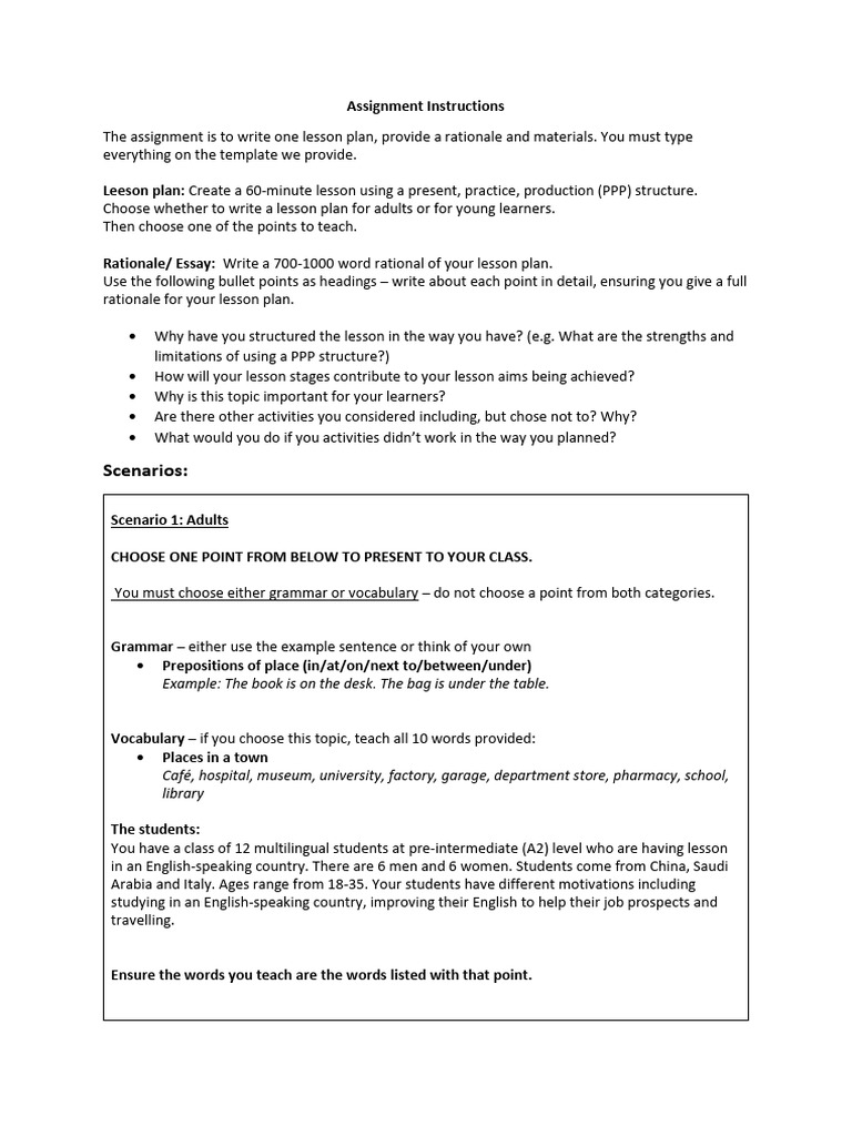 60-Minute Lesson Plan Instructions | PDF | Lesson Plan | Learning