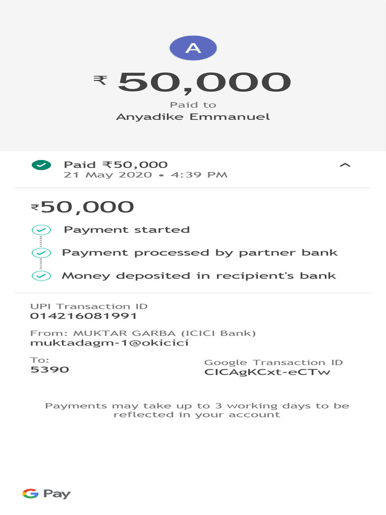 Gpay Receipt | PDF | Business