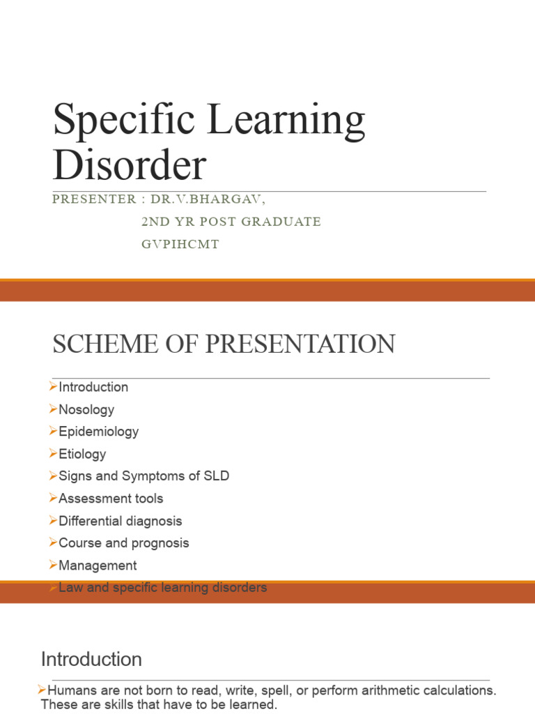 Specific Learning Disorders | PDF | Mental Disorder | Diagnostic And ...