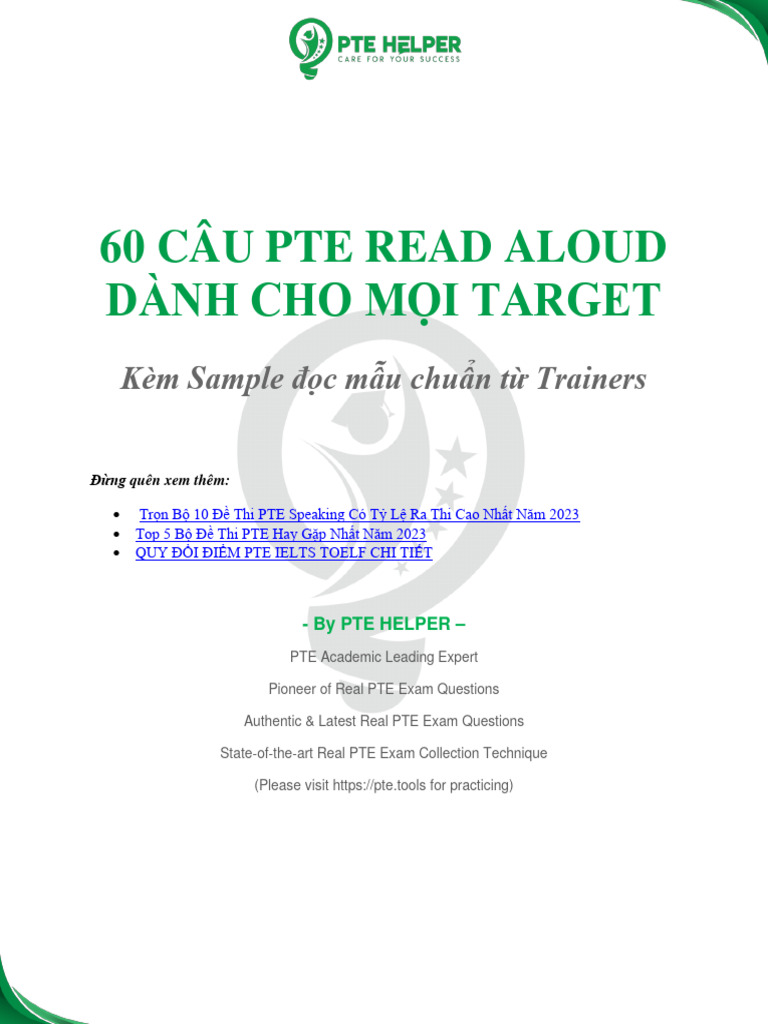 60-Câu-PTE-Read-Aloud-PTE HELPER | PDF | Water | Wetland