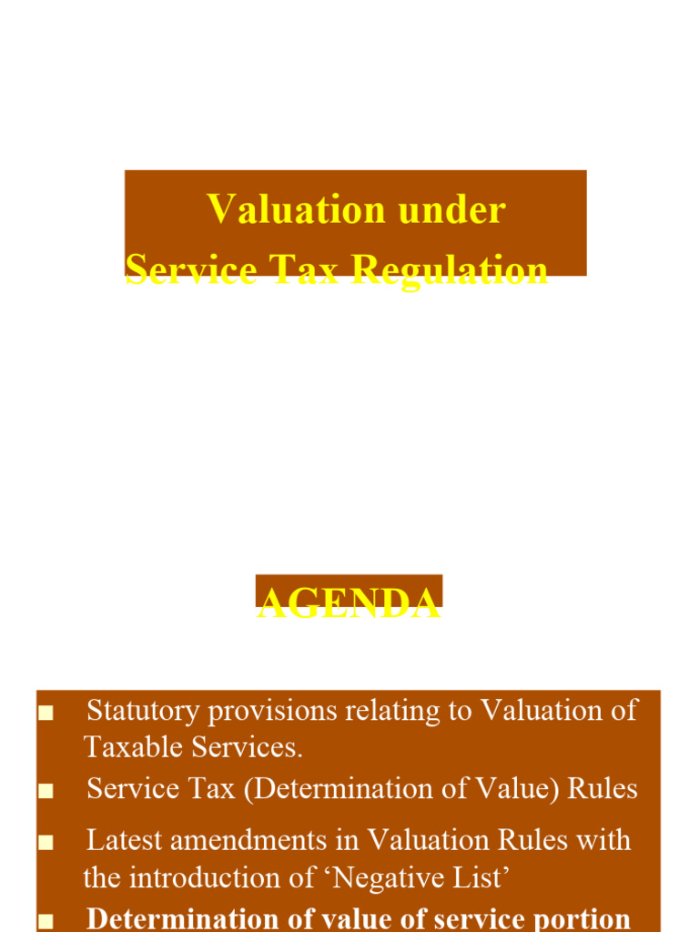 Valuation of Taxable Services Overview | PDF | Taxes | Expense