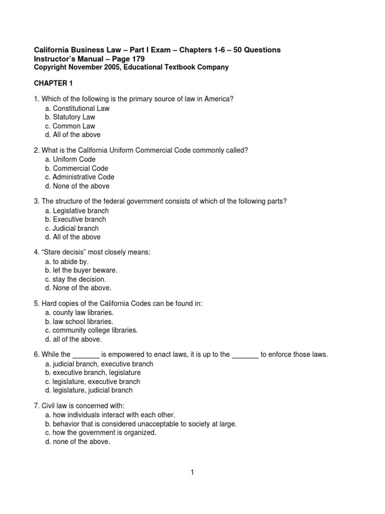 Business Law - Exam Part I | PDF | Defamation | Jurisdiction