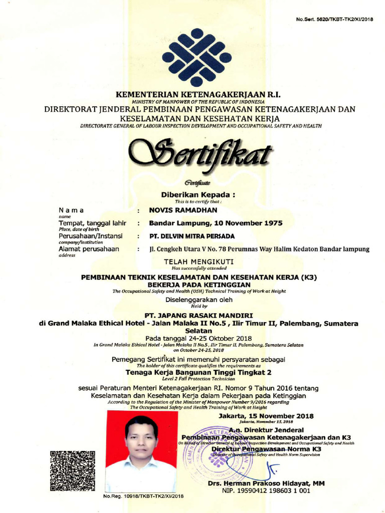 Sertifikat K3 Climbing Pdf