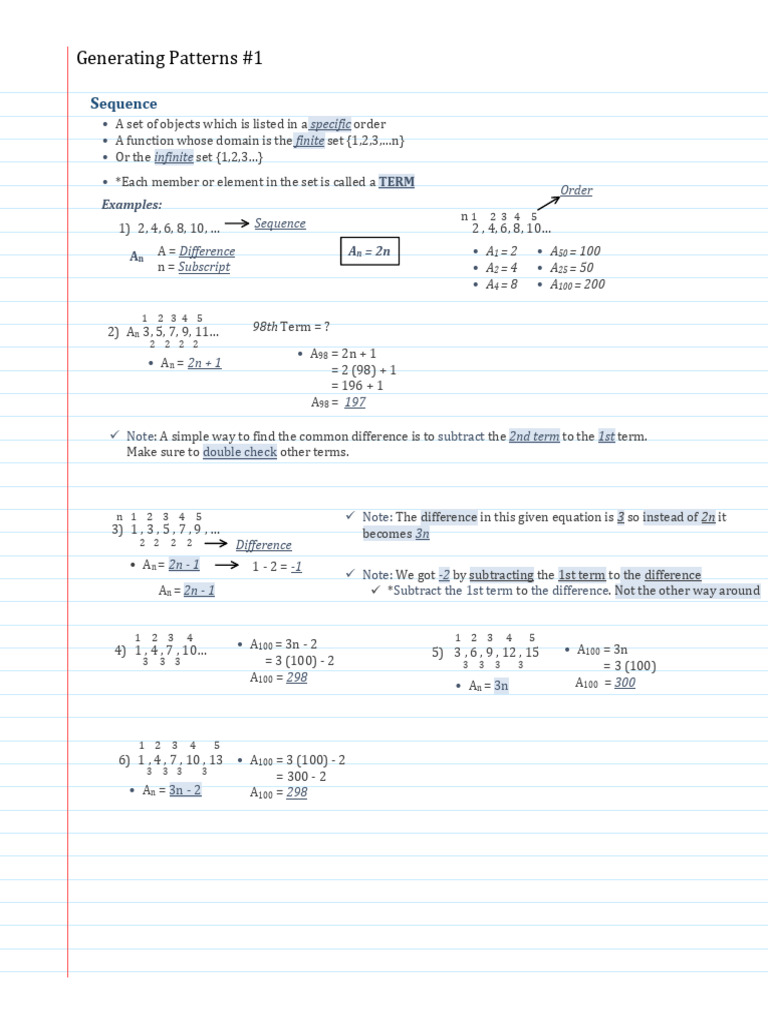 Generating Patterns #1 | Download Free PDF | Sequence | Mathematics