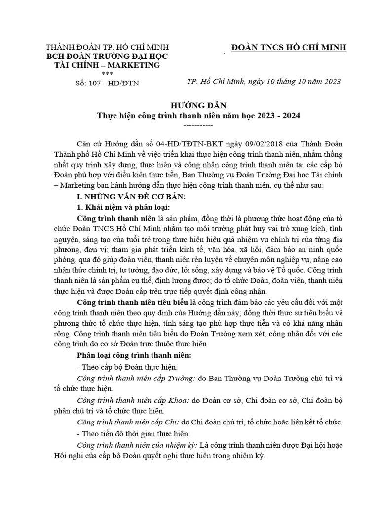 HD Thuc Hien CTTN Nam Hoc 2023 - 2024 | PDF