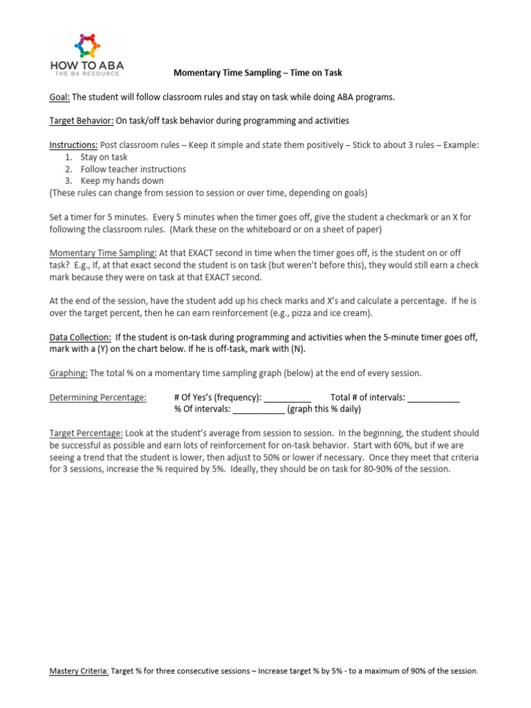 Momentary Time Sampling Graph | PDF