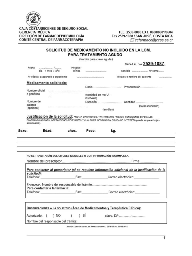 LOM Formulario | PDF | Medicamentos con receta | Ciencias de la Salud