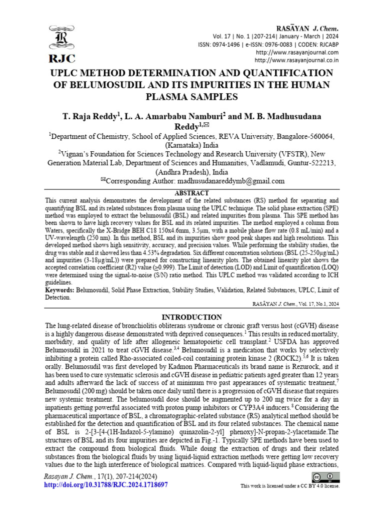 Amar Rasayan Journal Article | PDF | High Performance Liquid ...