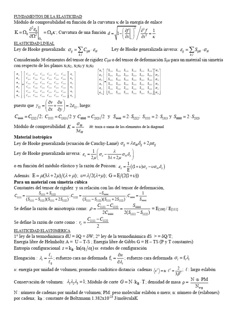 Formulario I3 - Examen | PDF | Elasticidad (Física) | Ingeniería mecánica