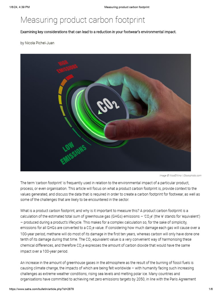 Measuring Product Carbon Footprint | PDF | Carbon Footprint ...