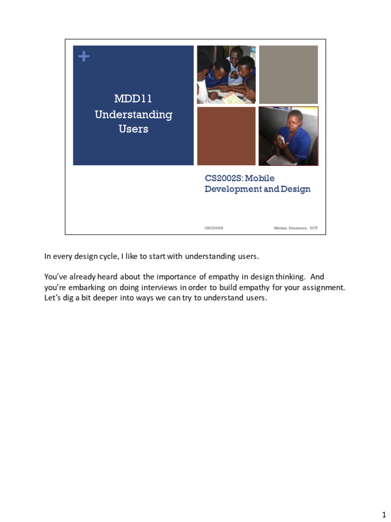 MDD11 Understanding Users | Download Free PDF | Statistics | Sampling (Statistics)