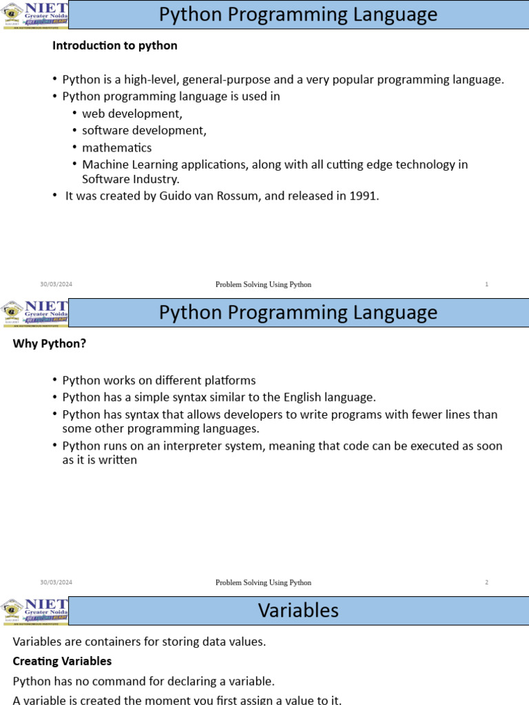 Unit 1 Python | PDF | Data Type | Integer (Computer Science) Unit 1 Python | PDF | Data Type | Integer (Computer Science)