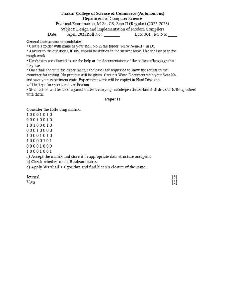 Modern Compiler Design Ptacical Slip | PDF | Software | Books Modern Compiler Design Ptacical Slip | PDF | Software | Books