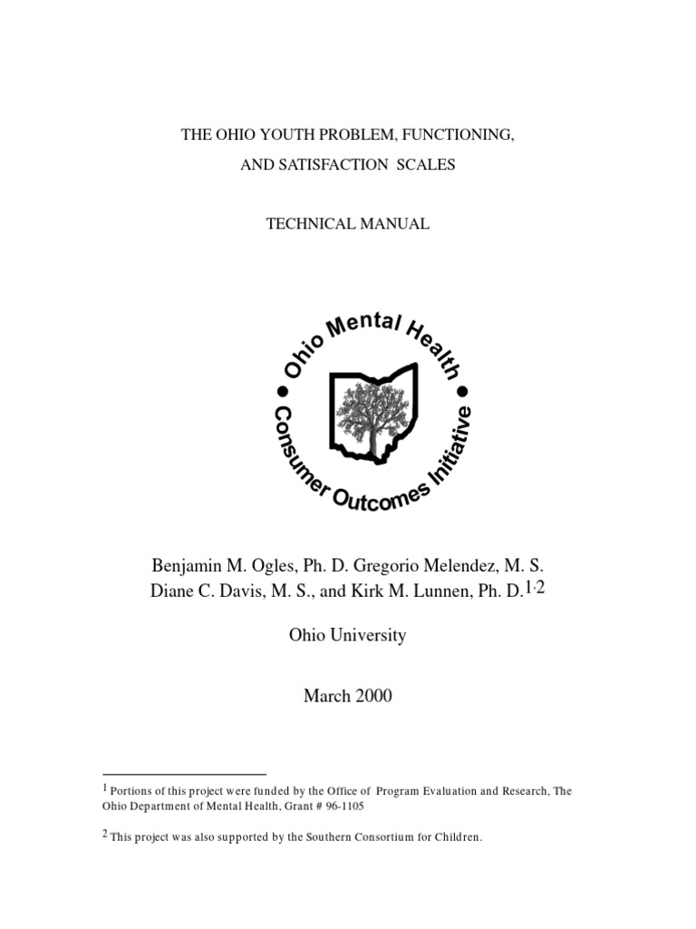 Ohio Youth Problem and Satisfaction Scales | PDF | Mental Health ...