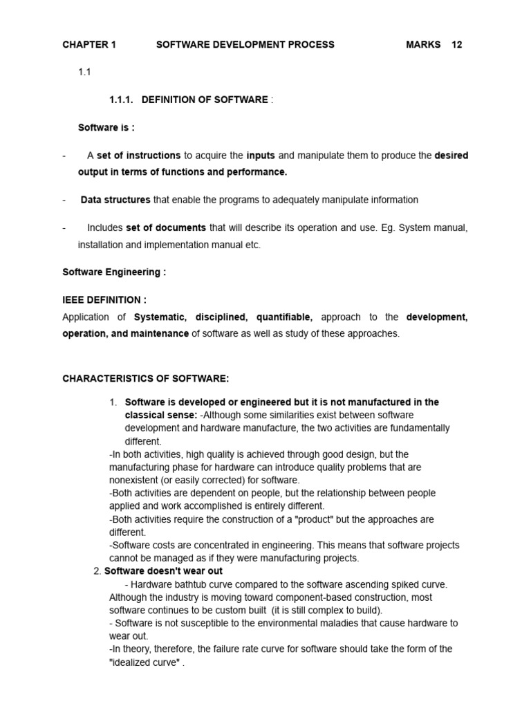 Unit-1 DEF-S-W-S-W ENGG - CHARACTERISTICS OF S-W - ATTRIBUTES OF GOOD S ...