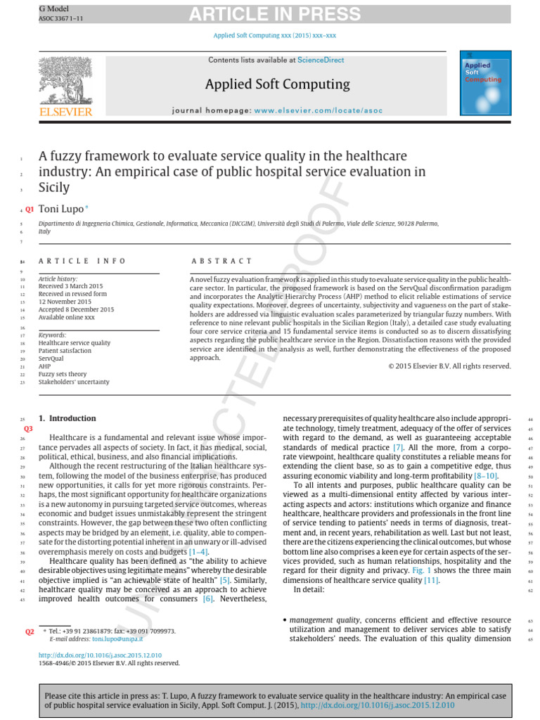 Lupo 2016 | PDF | Evaluation | Health Care